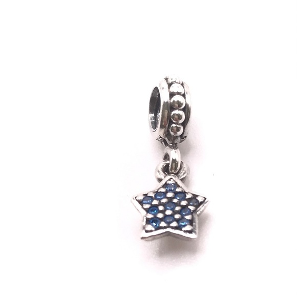 Pandora | Jewelry | Pandora Blue Cz Star Dangle Charm | Poshmark